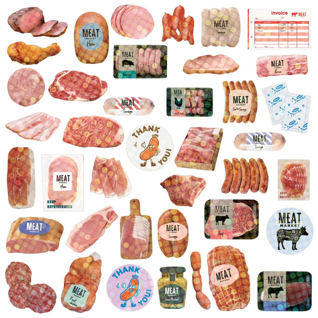 Japanese Mini Sticker Box Meat – Blue Dog Posters