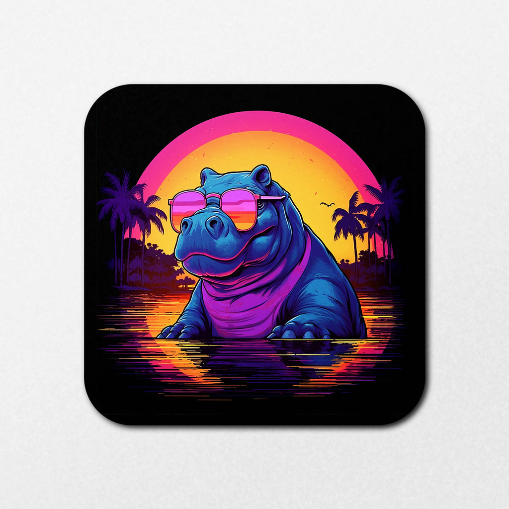 Flouro Hippo Coaster – Blue Dog Posters