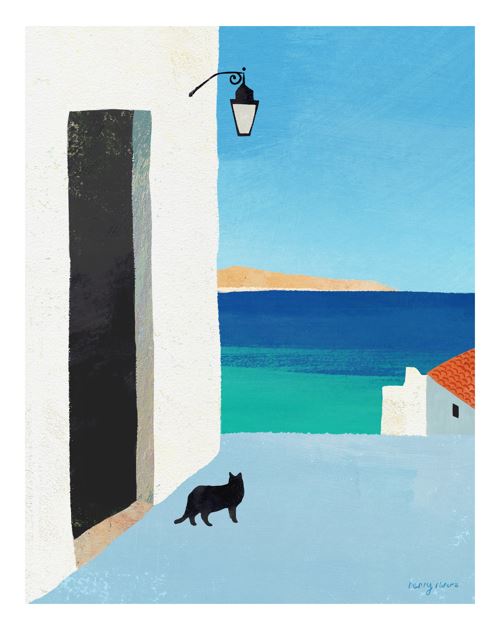 Black Cat Following by Henry Rivers – Blue Dog Posters