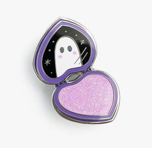 Blushing Ghost Enamel Pin – Blue Dog Posters