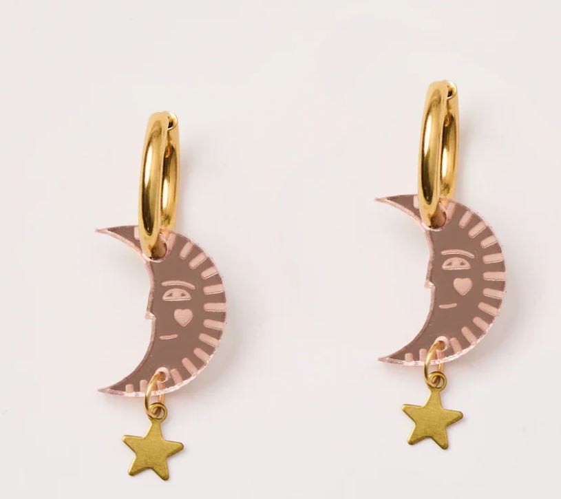 Erma Earrings - Rose – Blue Dog Posters