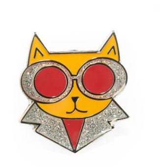 Meowton John Enamel Pin – Blue Dog Posters