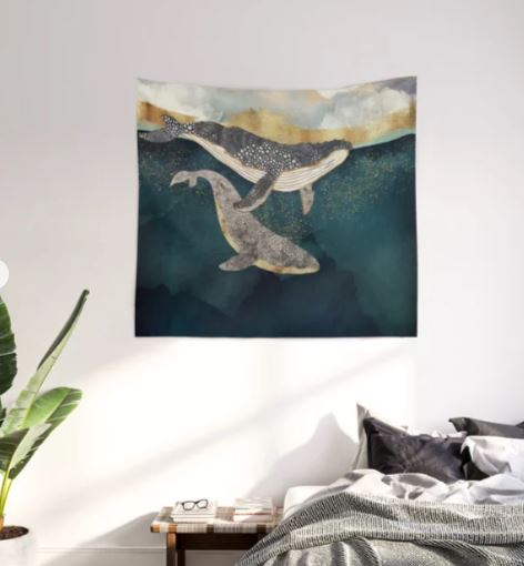 Bond II Space frog designs Art Textile Lge – Blue Dog Posters