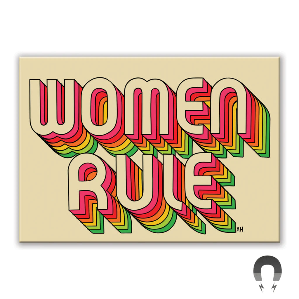Women Rule Rectangle Magnet – Blue Dog Posters