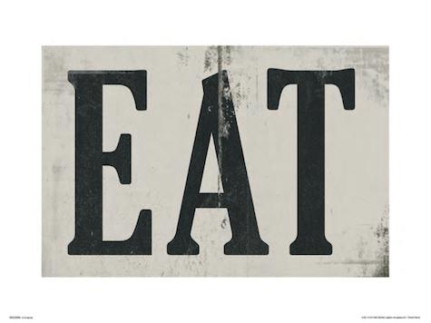 Typographic Eat – Blue Dog Posters