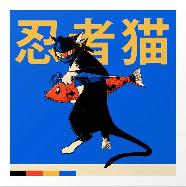 Neko Ninja by elmenorenlahabana – Blue Dog Posters